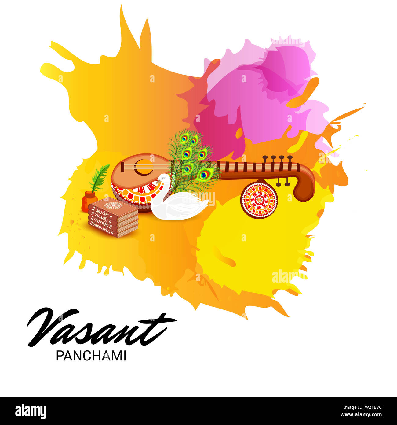 Happy Vasant Panchami Celebration Background Stock Photo - Alamy