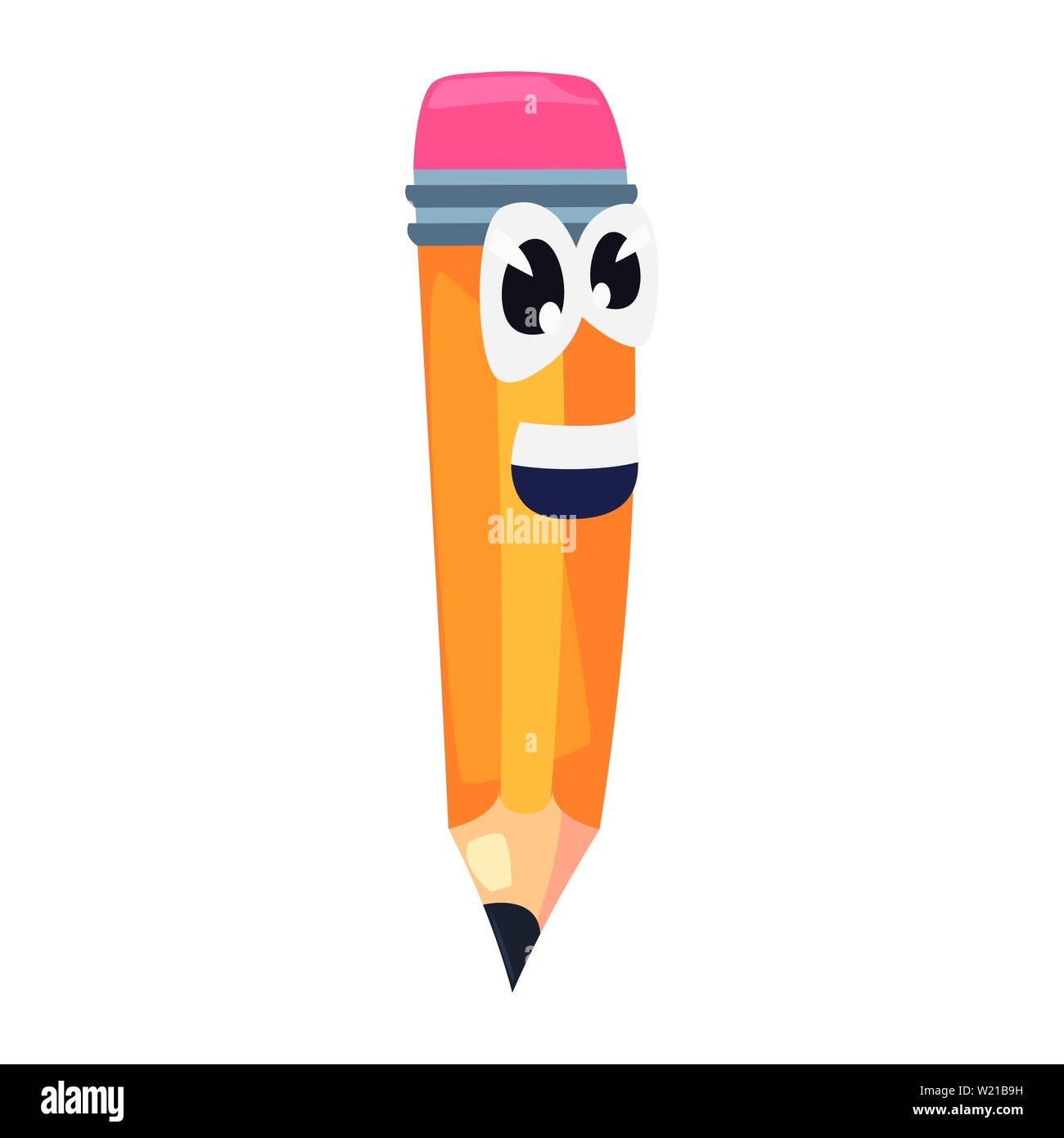pencil cartoon back to school flat design vector illustration Stock ...