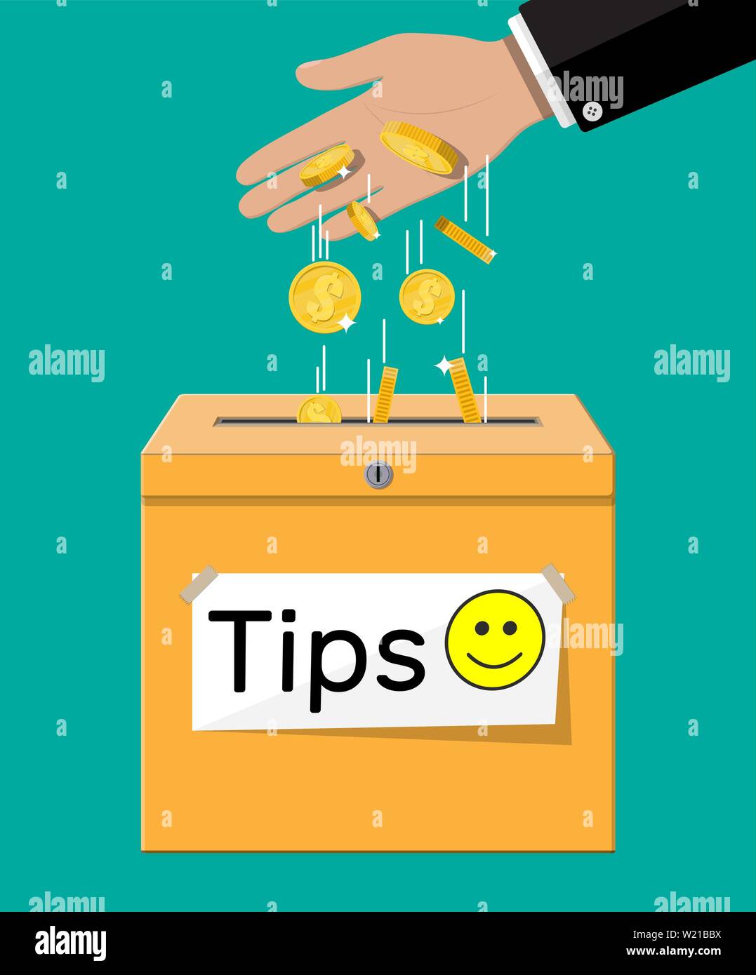 Blue tip box full of cash Stock Vector Image & Art - Alamy