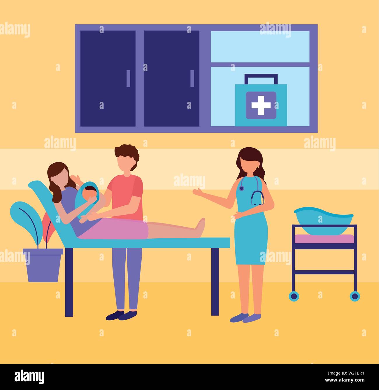 pregnancy and maternity scene flat Stock Vector Image & Art - Alamy