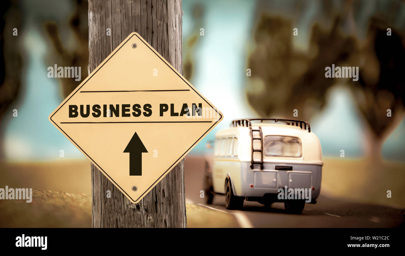 Street Sign the Direction Way to Business Plan Stock Photo - Alamy