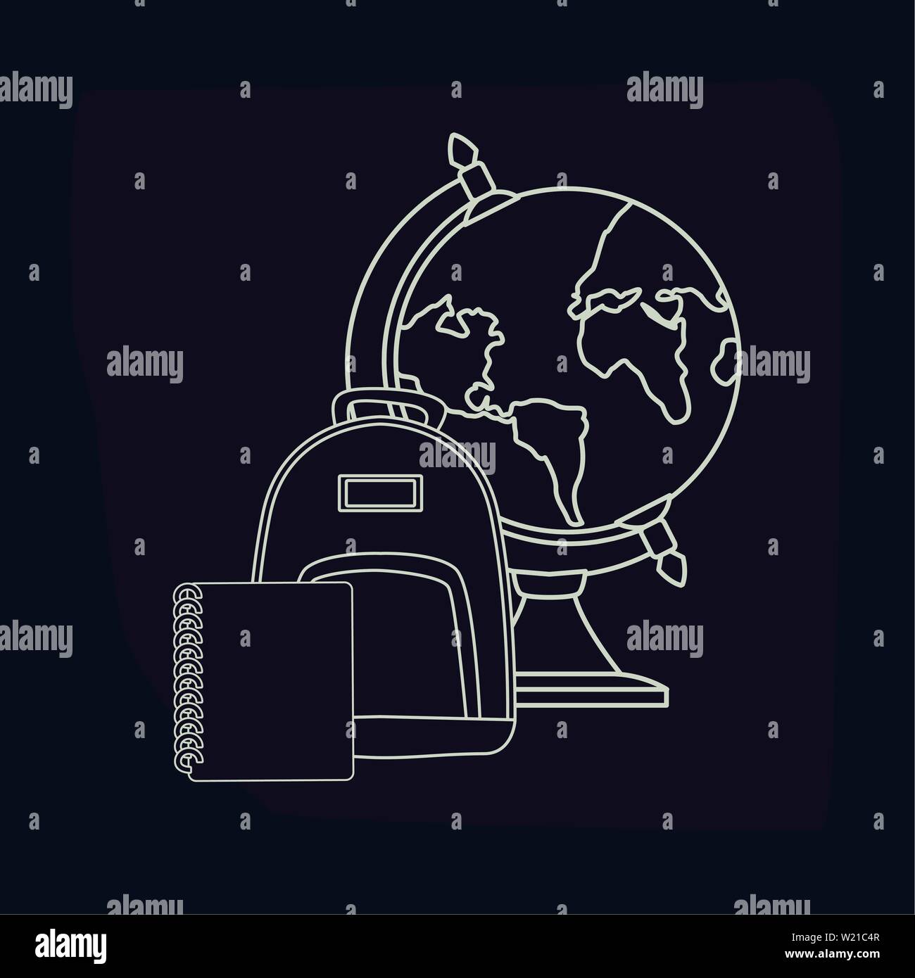 backpack map book back to school vector illustration Stock Vector Image ...