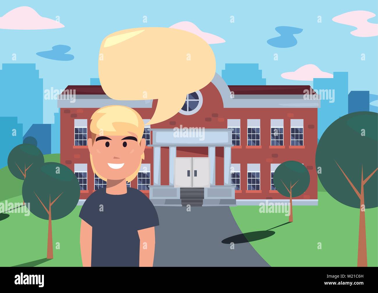 Teenage boy tree Stock Vector Images - Alamy