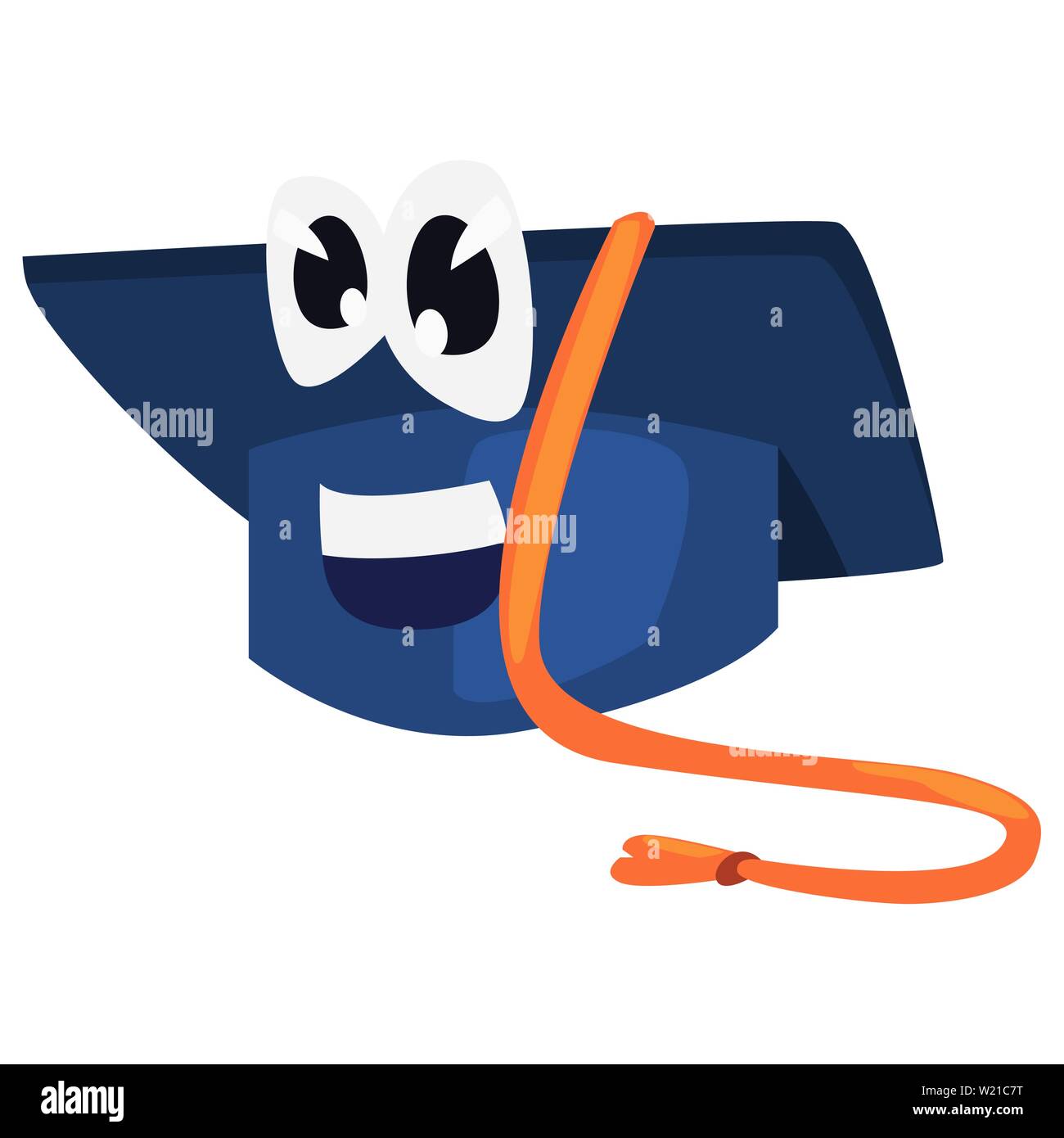 graduation hat cartoon back to school flat design vector illustration ...