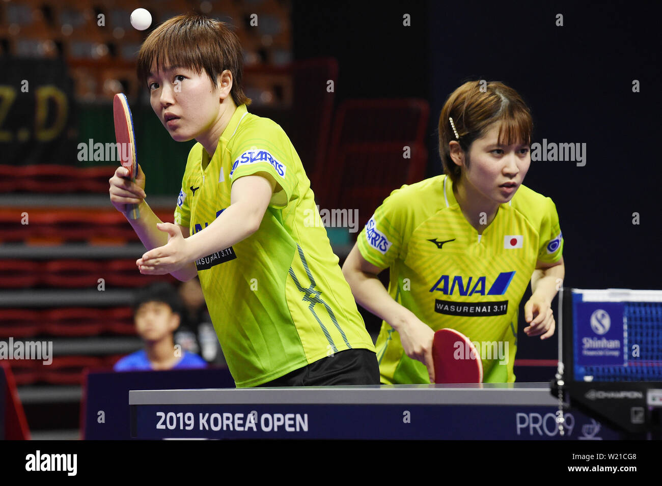 Busan, South Korea. 5th July, 2019. Miu Hirano (JPN), Saki Shibata (JPN ...