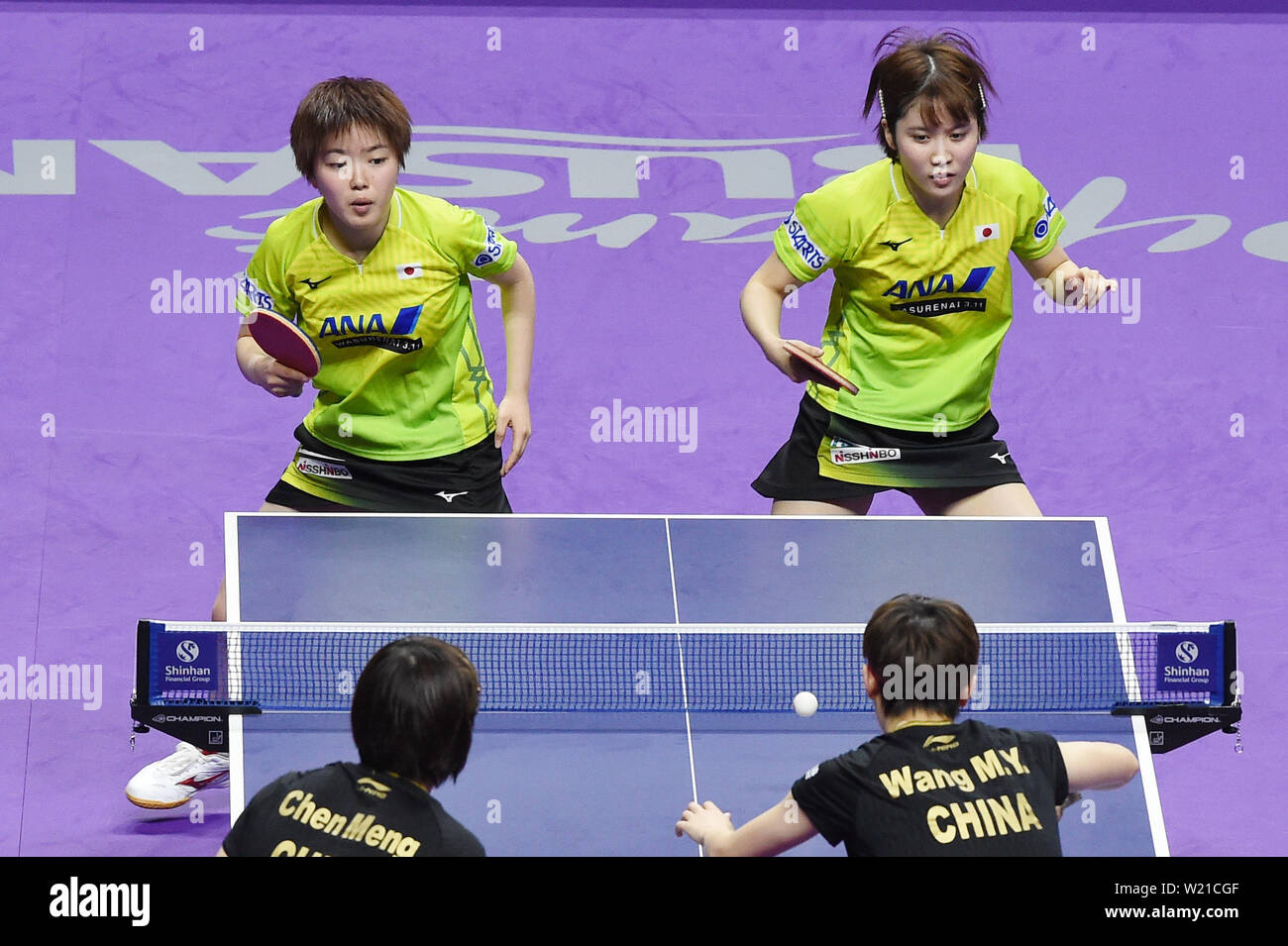 Busan, South Korea. 5th July, 2019. Miu Hirano (JPN), Saki Shibata (JPN ...