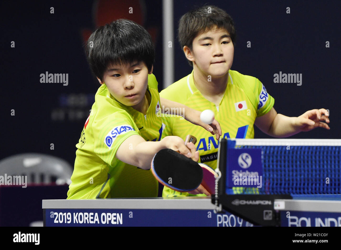 Busan, South Korea. 5th July, 2019. Honami Nakamori (JPN), Satsuki Odo ...