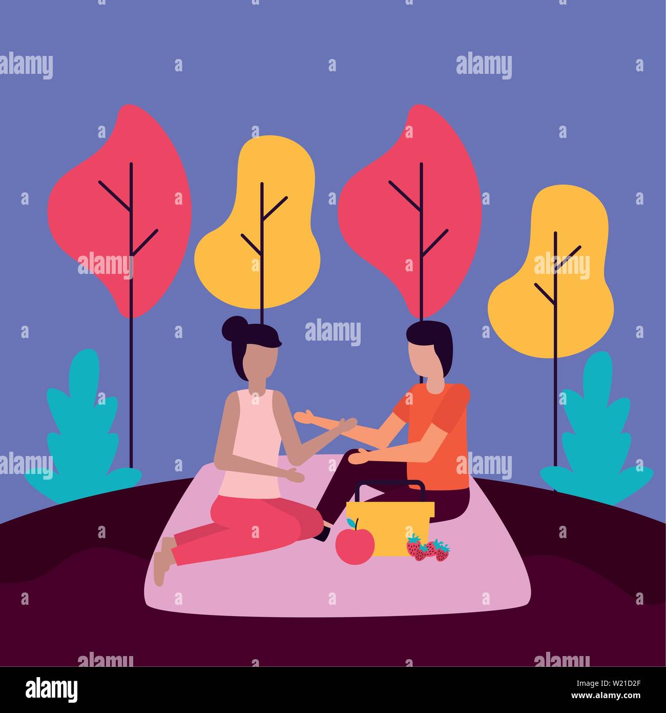 couple romantic activities flat design Stock Vector Image & Art - Alamy