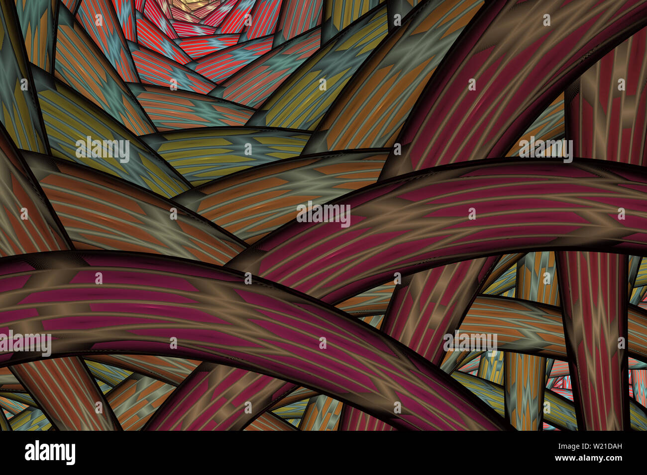 Multi-colored tangled colorful thread rope. Abstract fractal background ...