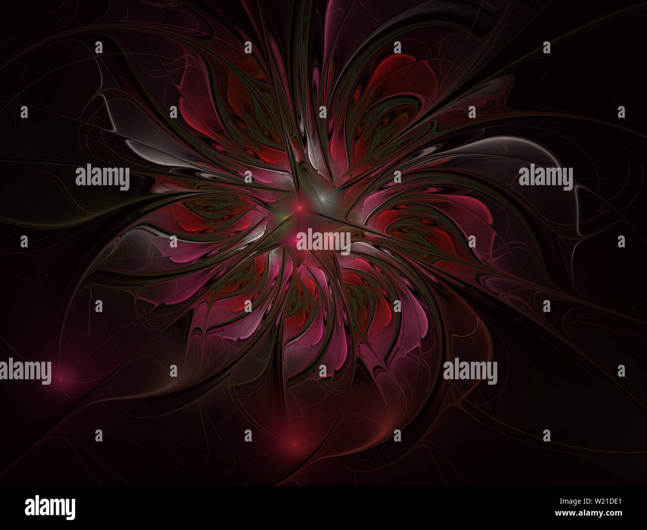 Fractal fantasy and artistic flower. Beautiful shiny futuristic ...