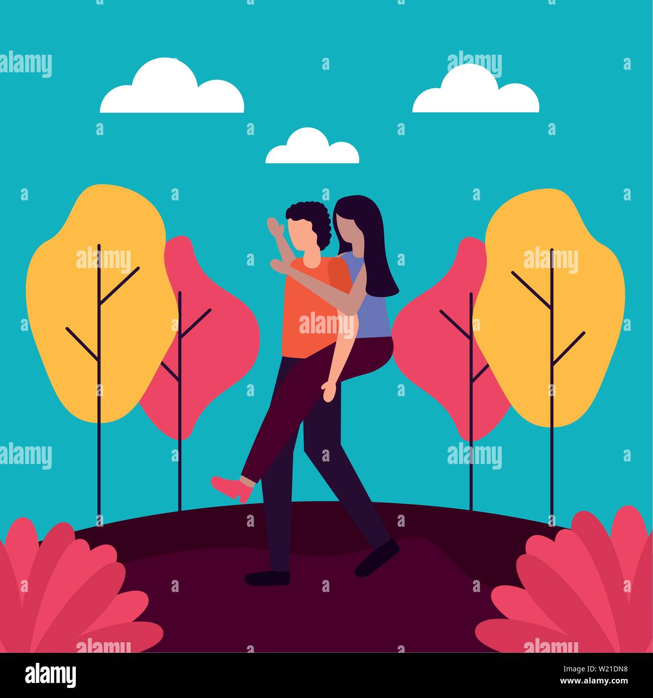 couple romantic activities flat design Stock Vector Image & Art - Alamy