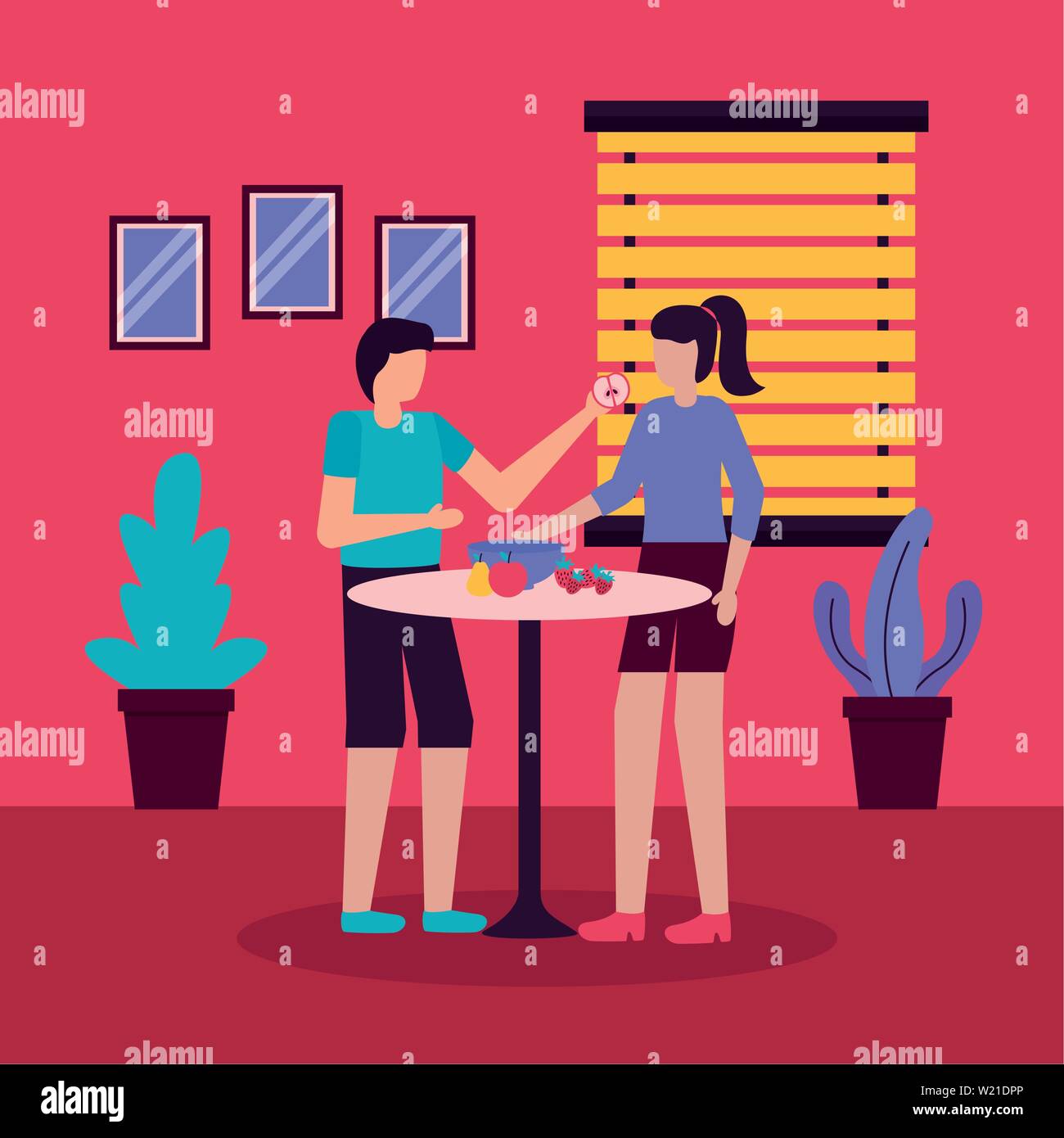 couple romantic activities flat design Stock Vector Image & Art - Alamy