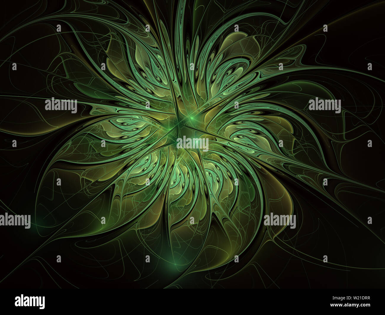 Fabulous fractal pattern in blue. Digital fractal art. Smooth blue ...