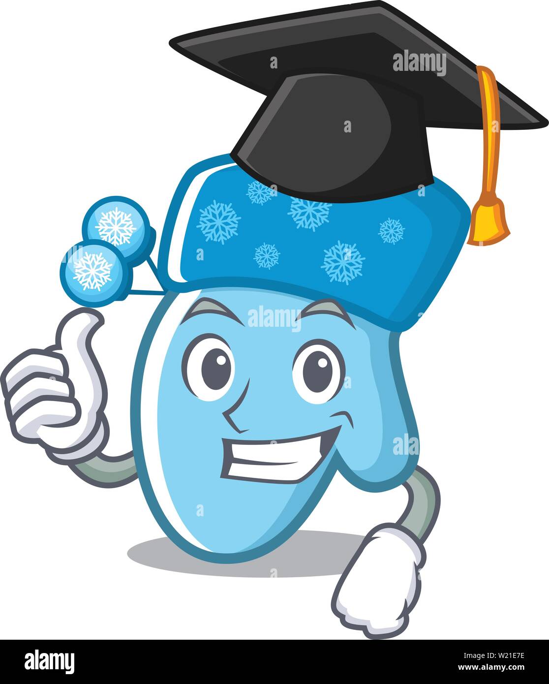Graduation winter gloves isolated in the mascot Stock Vector Image ...