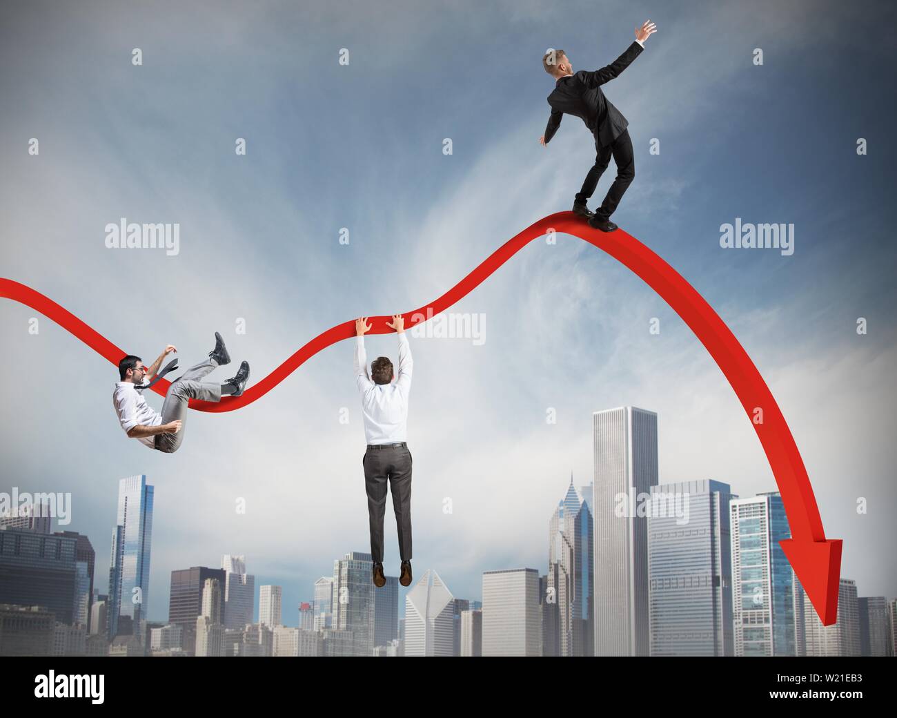Businessmen falling down Stock Photo - Alamy