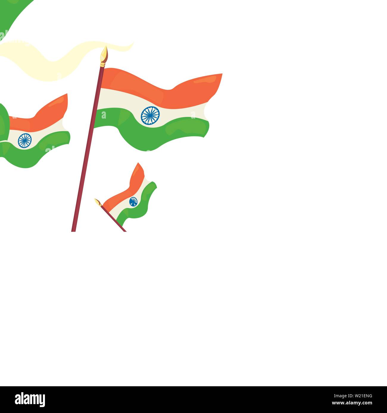 Boy waving indian flag Stock Vector Images - Alamy