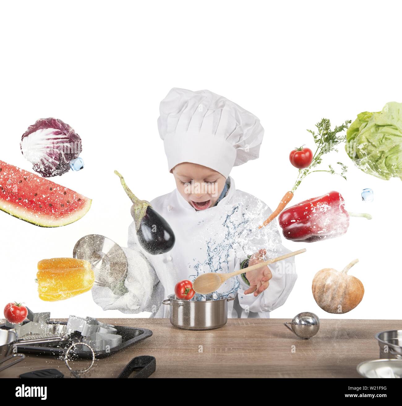 Little child chef Stock Photo - Alamy