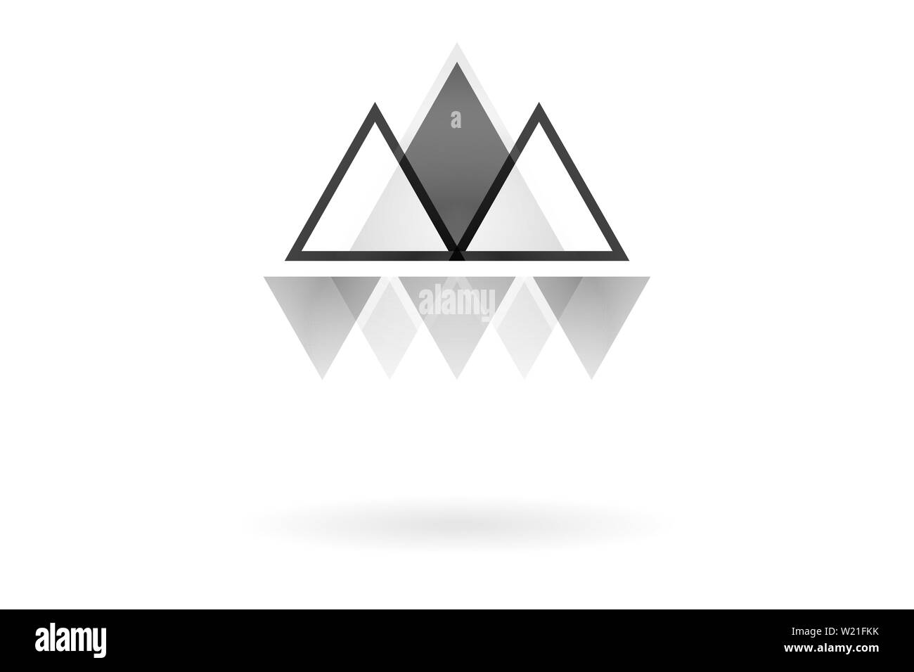 Abstract geometric pattern, monochrome overlapping triangle mountain ...