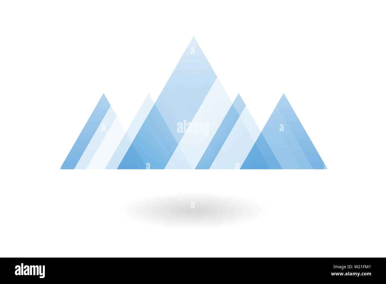 Abstract geometric pattern, blue overlapping triangle mountain logo ...