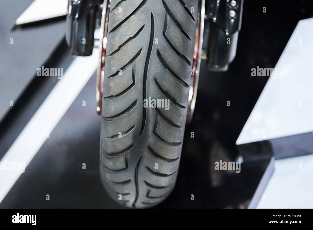 The front wheel of a modern motorcycle Stock Photo - Alamy