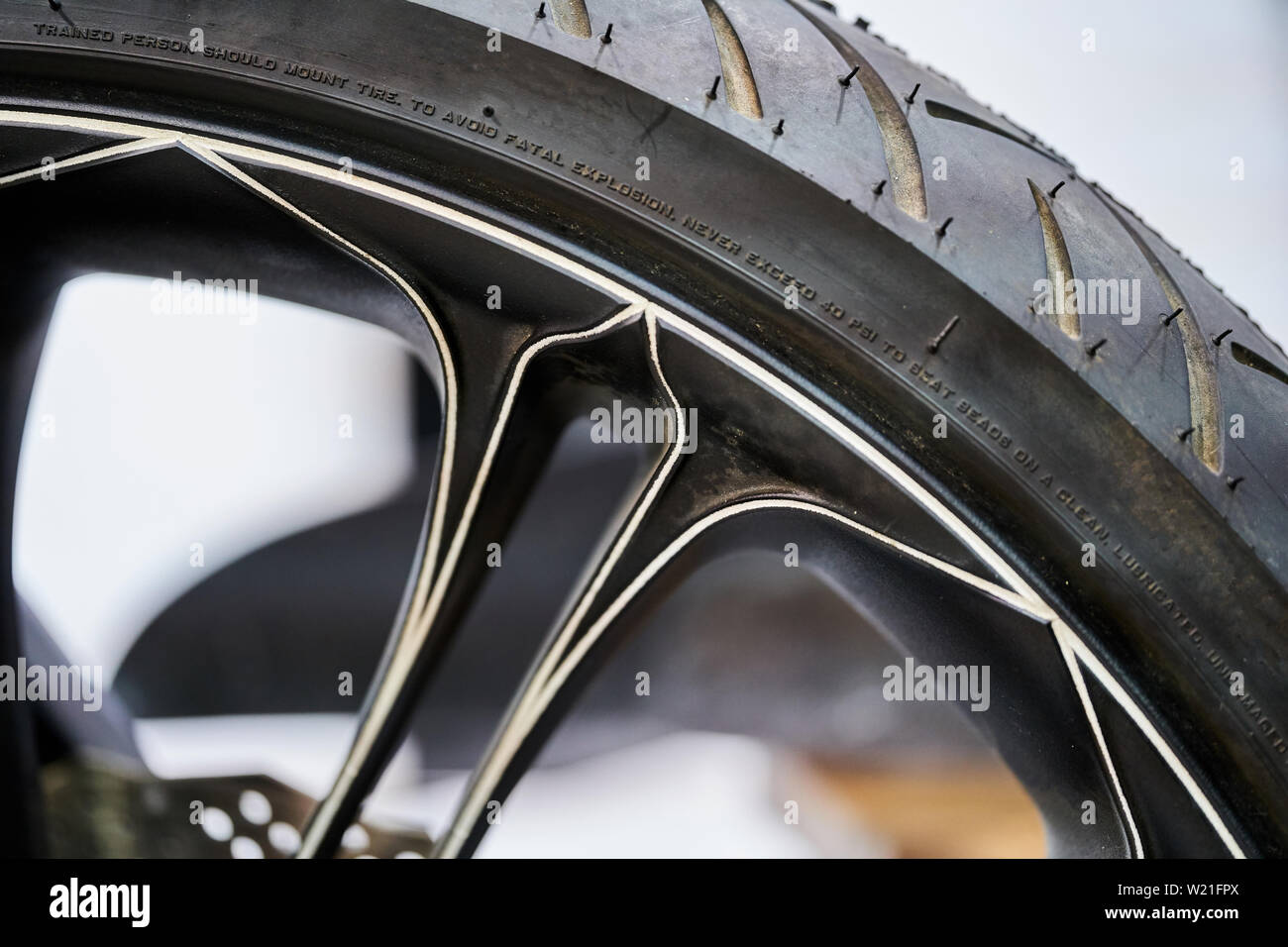 The front wheel of a modern motorcycle Stock Photo - Alamy