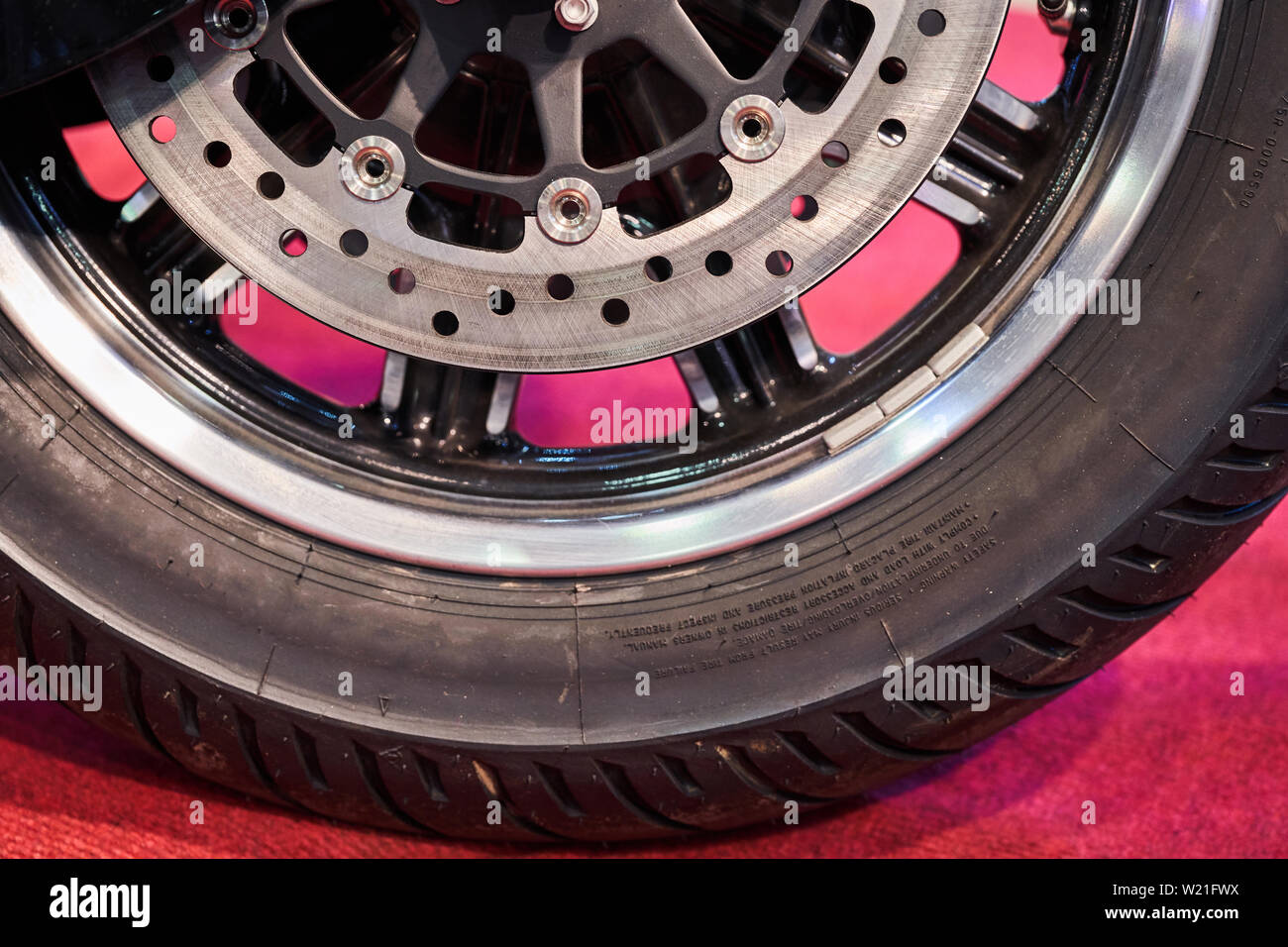 The front wheel of a modern motorcycle Stock Photo - Alamy