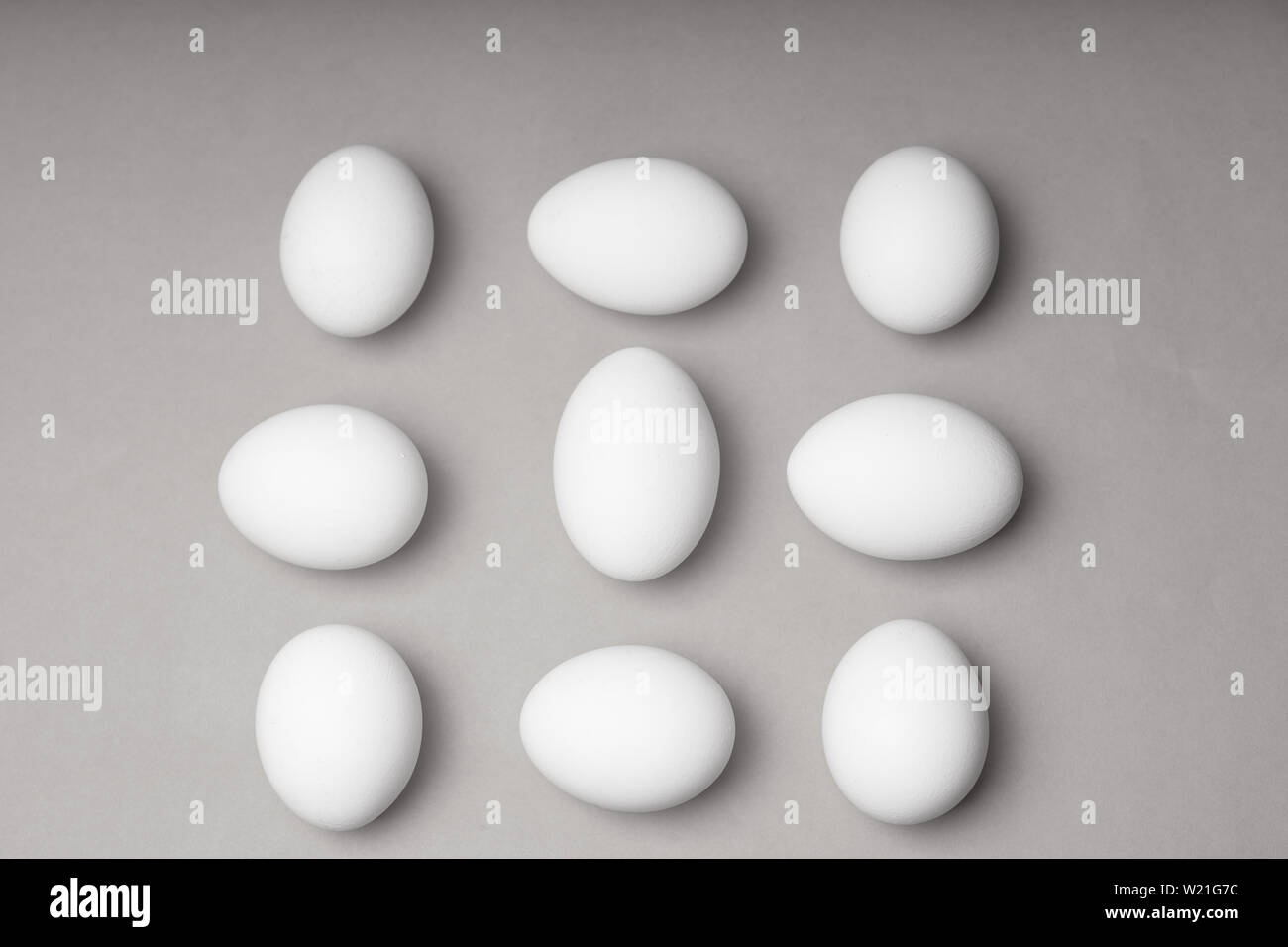 Nine eggs, mock-up. Shooting from the top point Stock Photo - Alamy