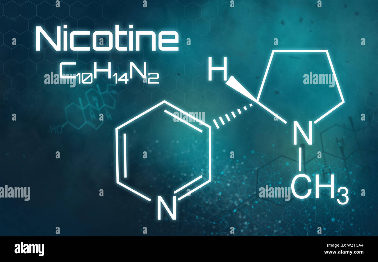 Chemical formula of Nicotine on a futuristic background Stock Photo - Alamy