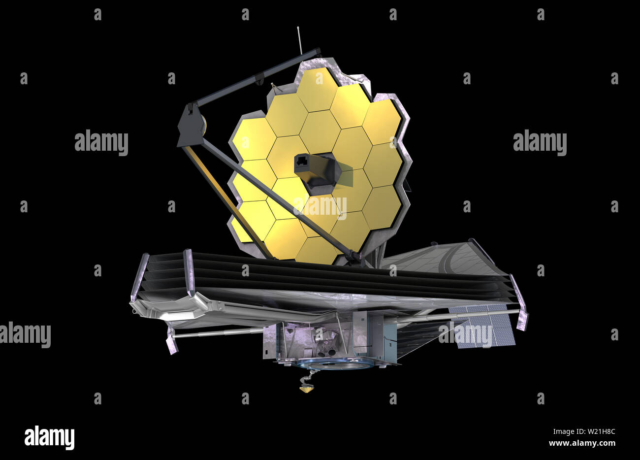 The James Webb Space Telescope (JWST or Webb), 3d illustration ...