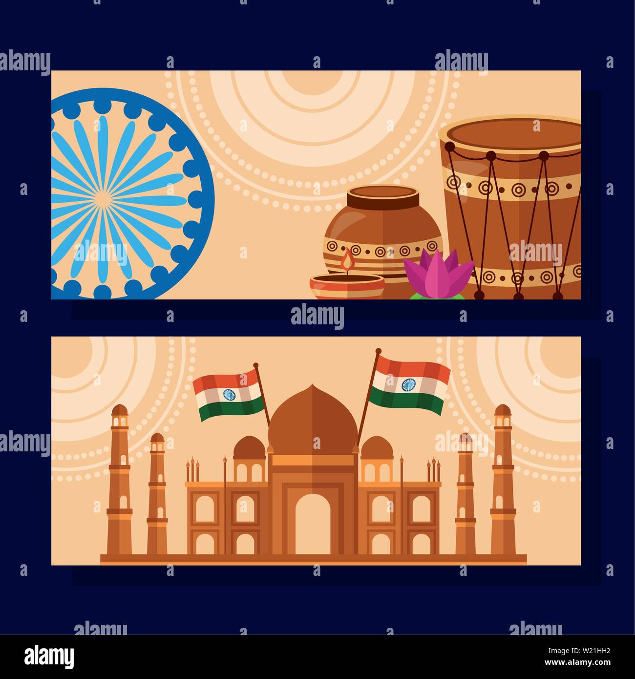 happy independence day india flat design Stock Vector Image & Art - Alamy
