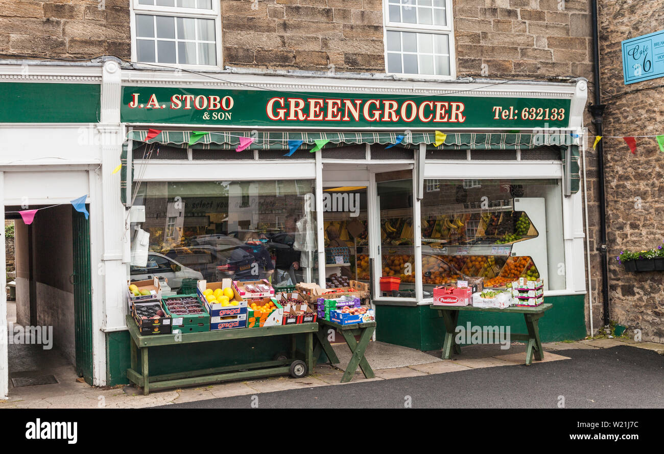 JA. Stobo ,Greengrocer shop in Corbridge,England,UK Stock Photo - Alamy