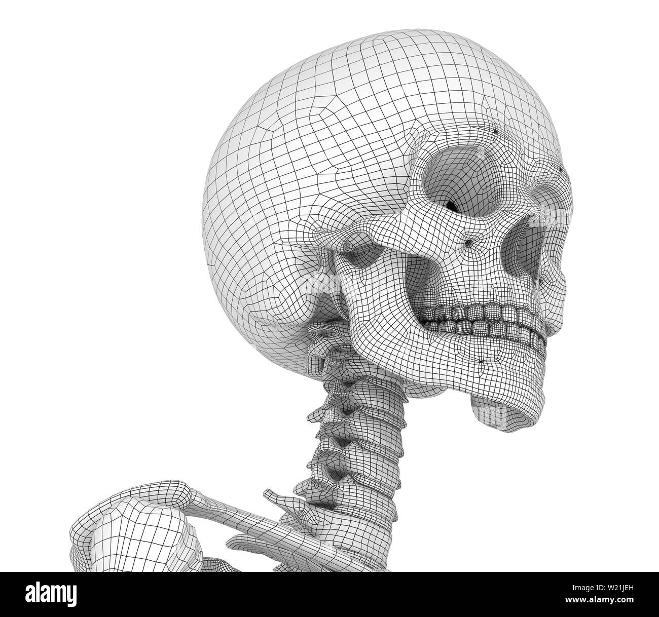 Skull 3d model Black and White Stock Photos & Images - Alamy
