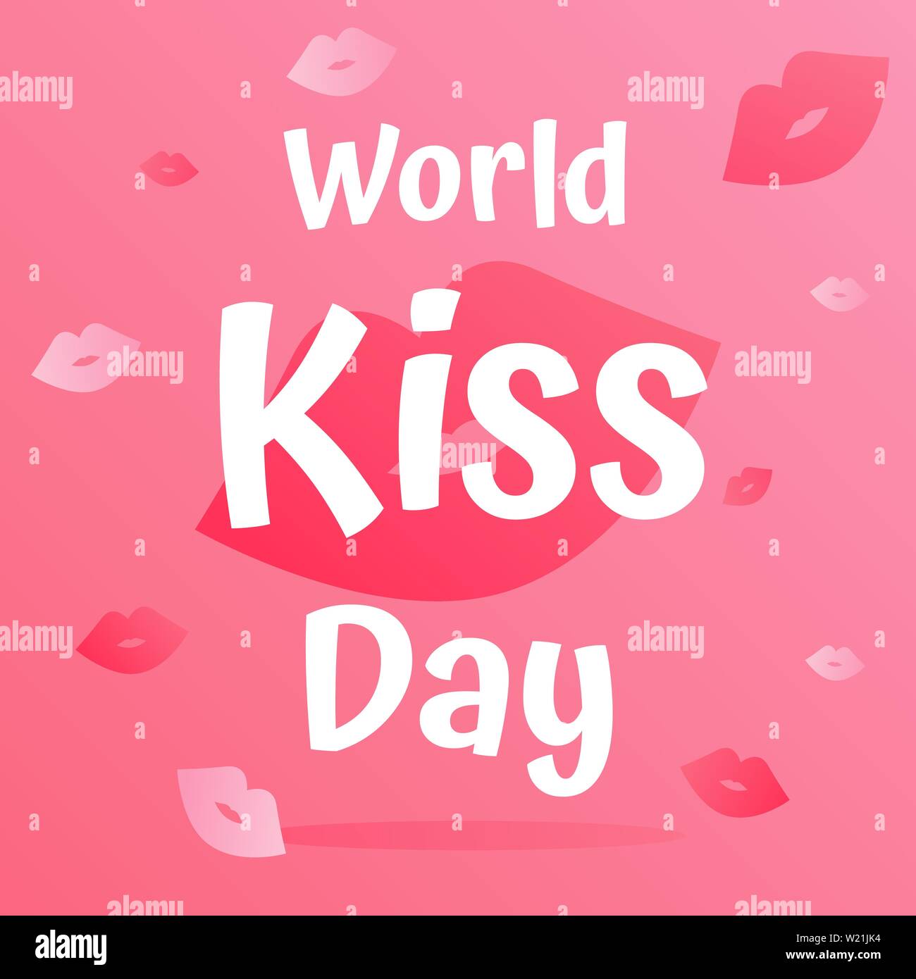 World kiss day vector with kiss icons on pink background Stock Vector ...