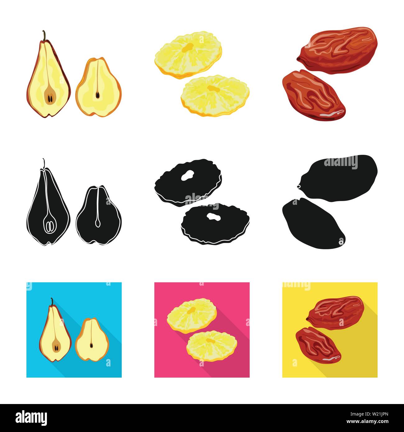Vector design of food and raw symbol. Set of food and nature stock ...