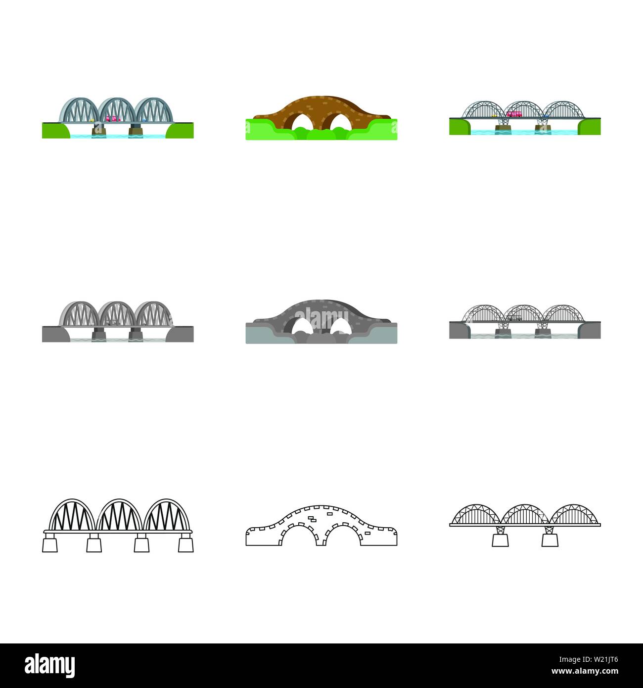 Vector illustration of connection and design logo. Set of connection ...