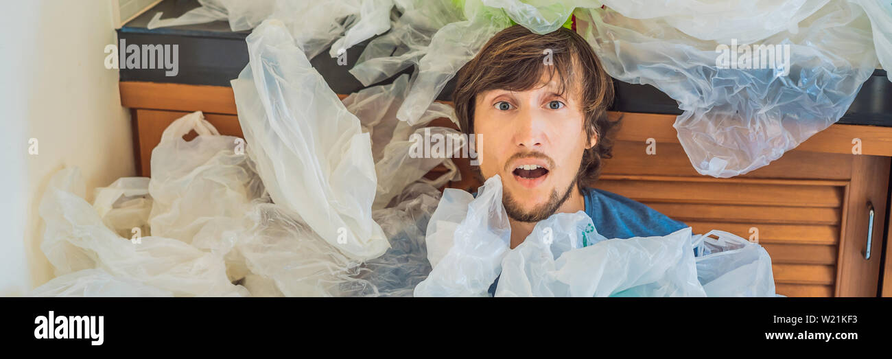 The man used too many plastic bags that they filled up the entire ...