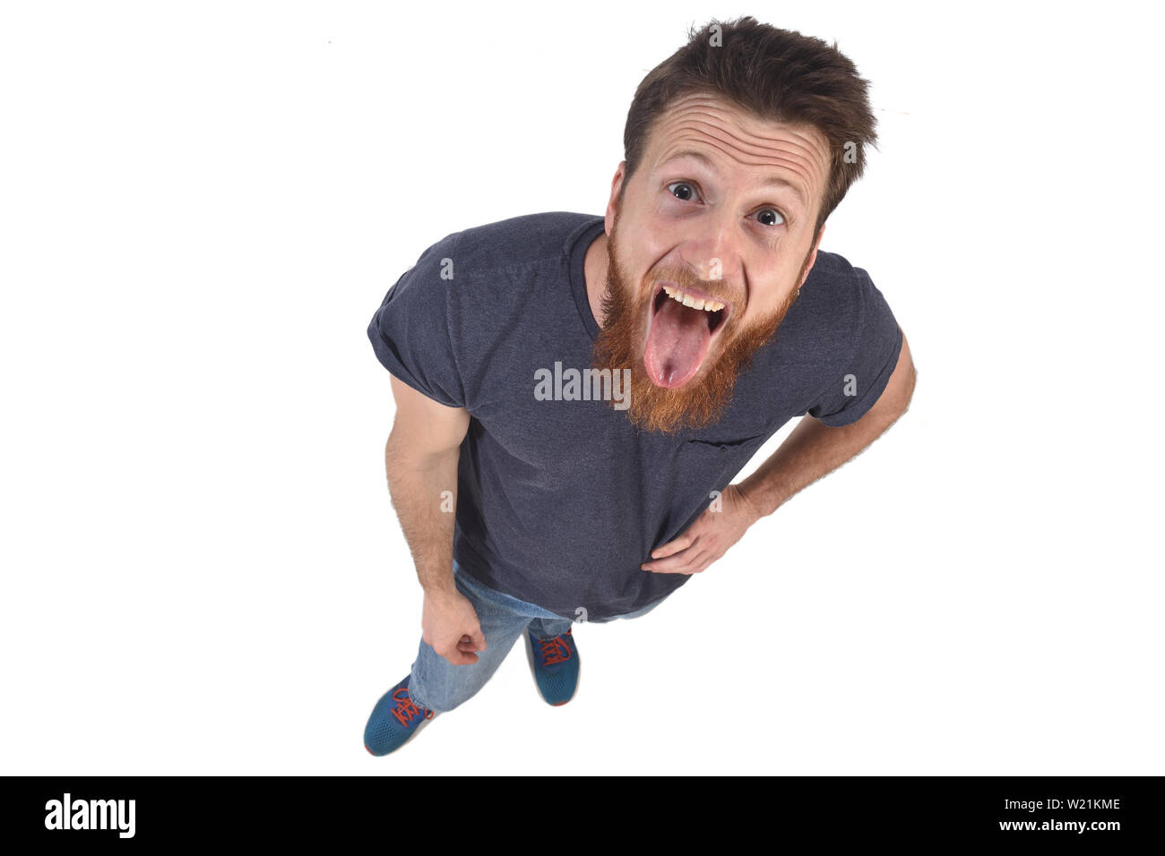 Portrait man showing tongue Cut Out Stock Images & Pictures - Alamy