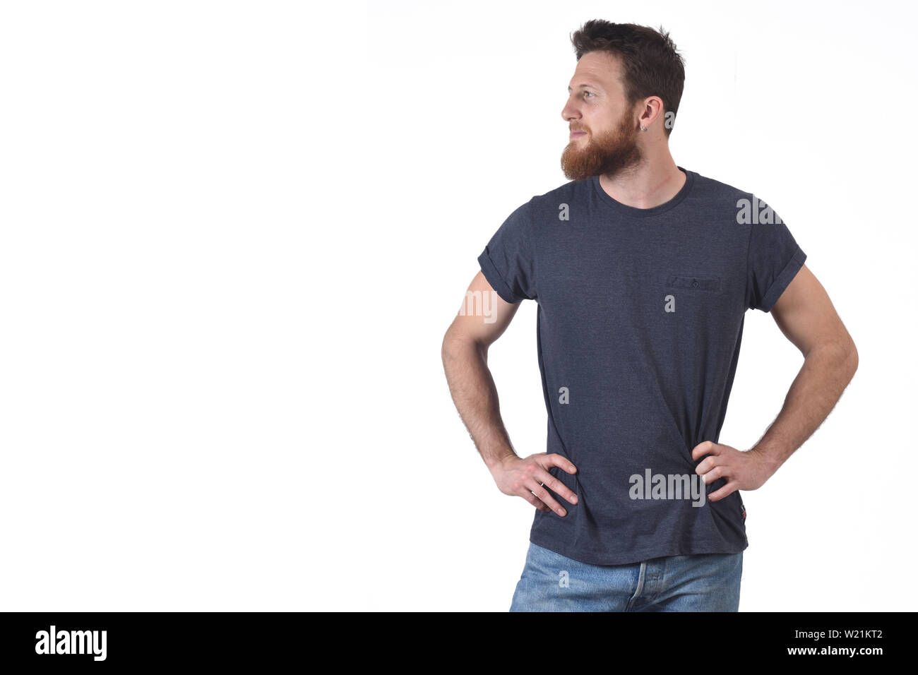 Side view young man wearing Cut Out Stock Images & Pictures - Alamy