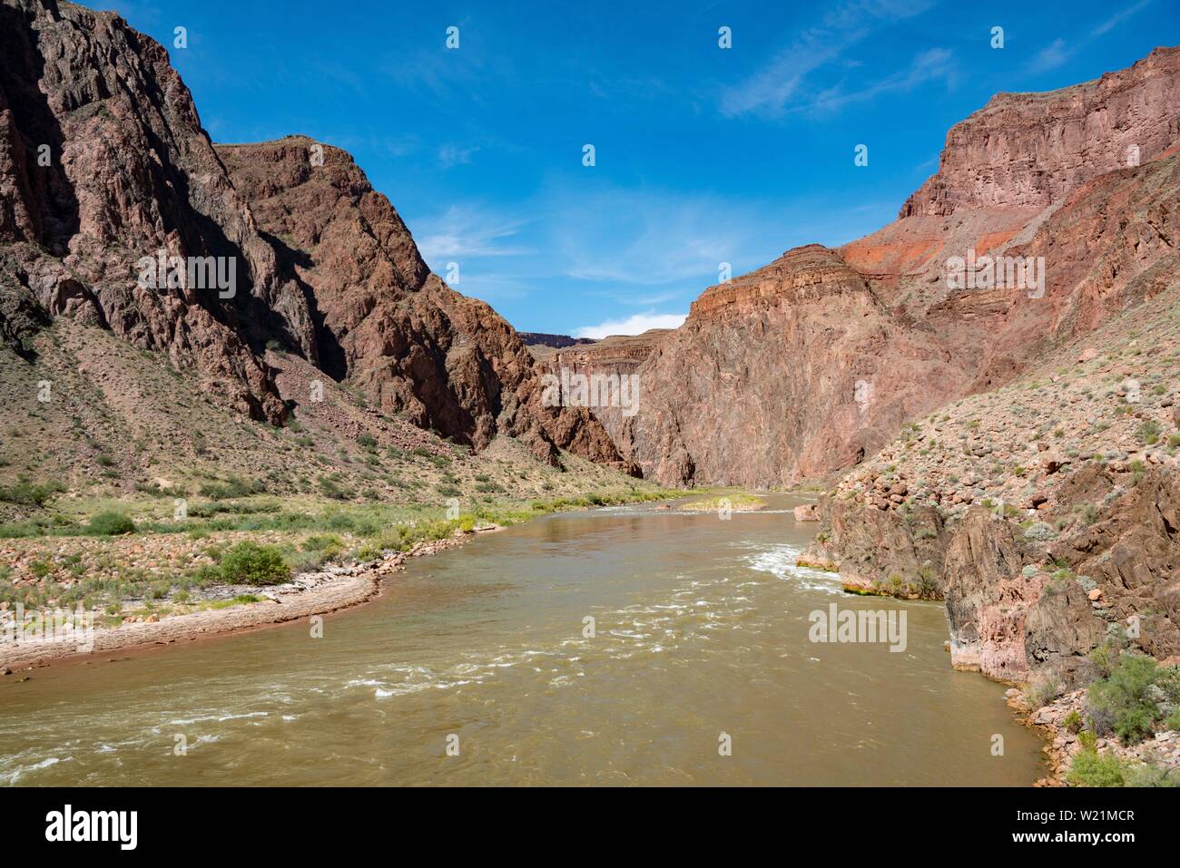 Colorado River, Canyon Landscape, Grand Canyon National Park, Arizona ...