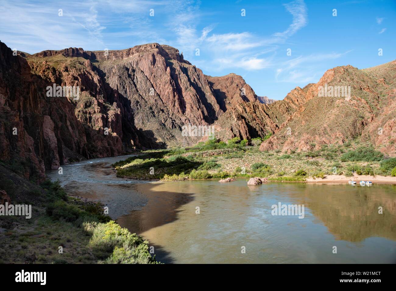 Colorado River, Canyon Landscape, Grand Canyon National Park, Arizona ...