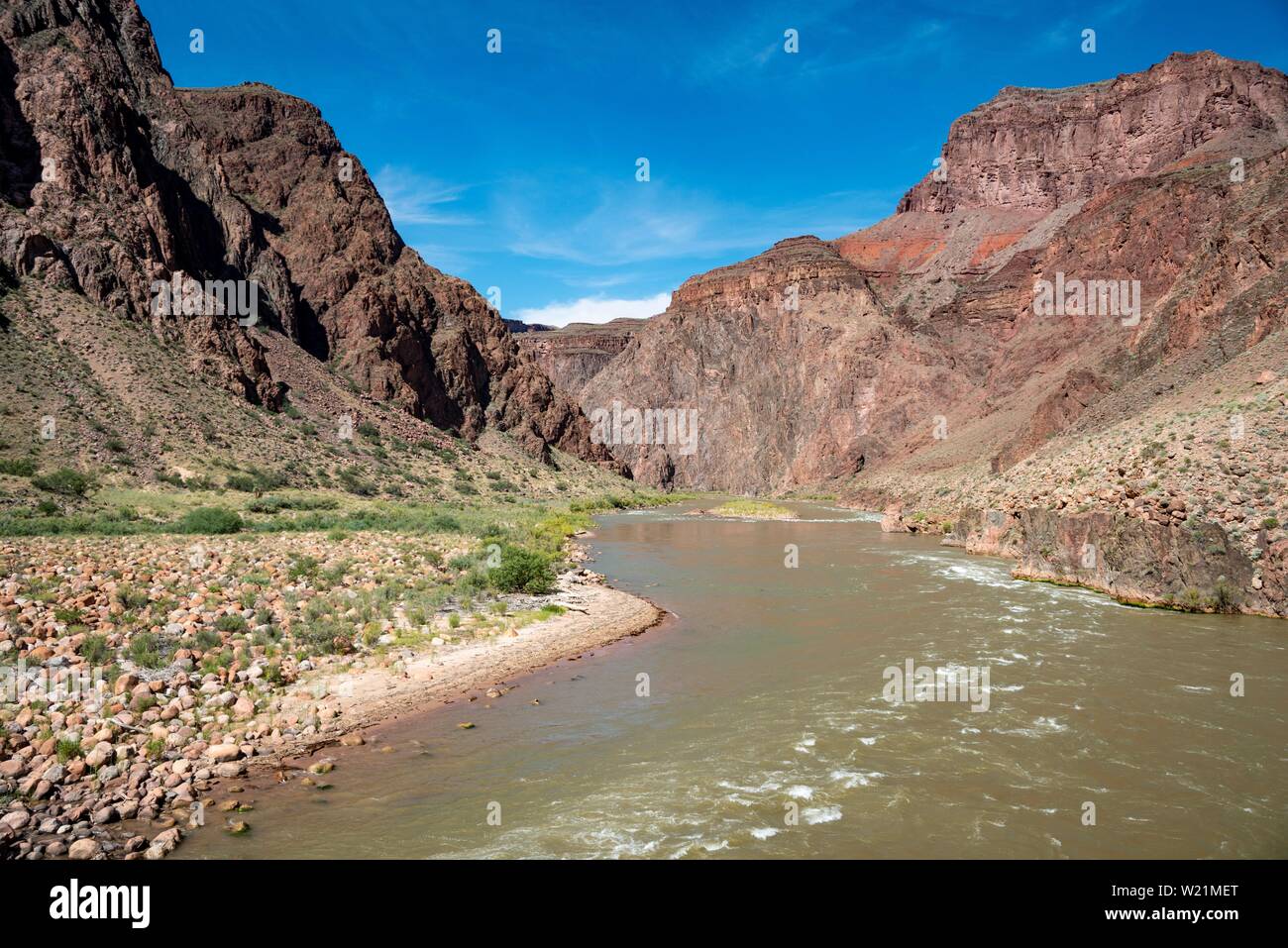 Colorado River, Canyon Landscape, Grand Canyon National Park, Arizona ...