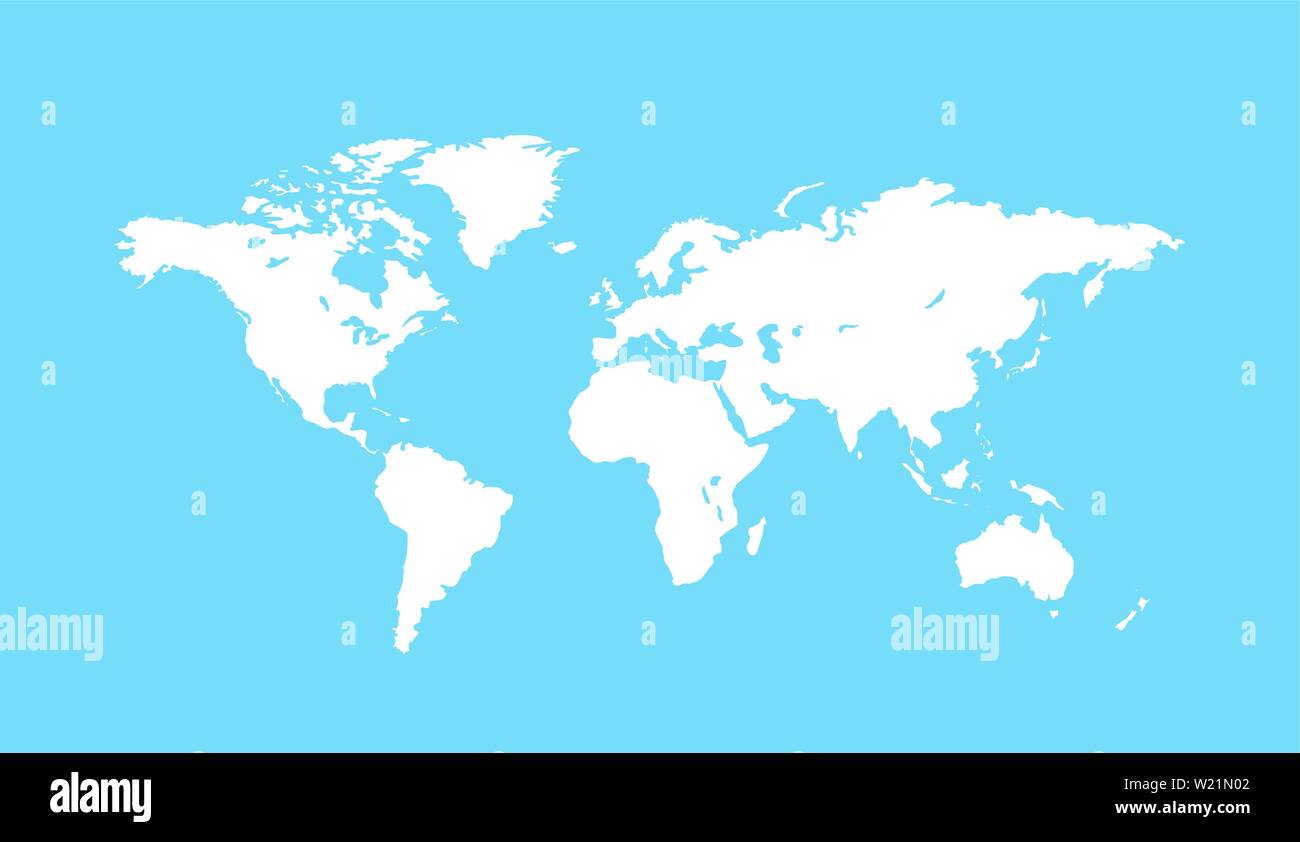 Blank white world map. Planet Earth vector illustration. Worldmap ...