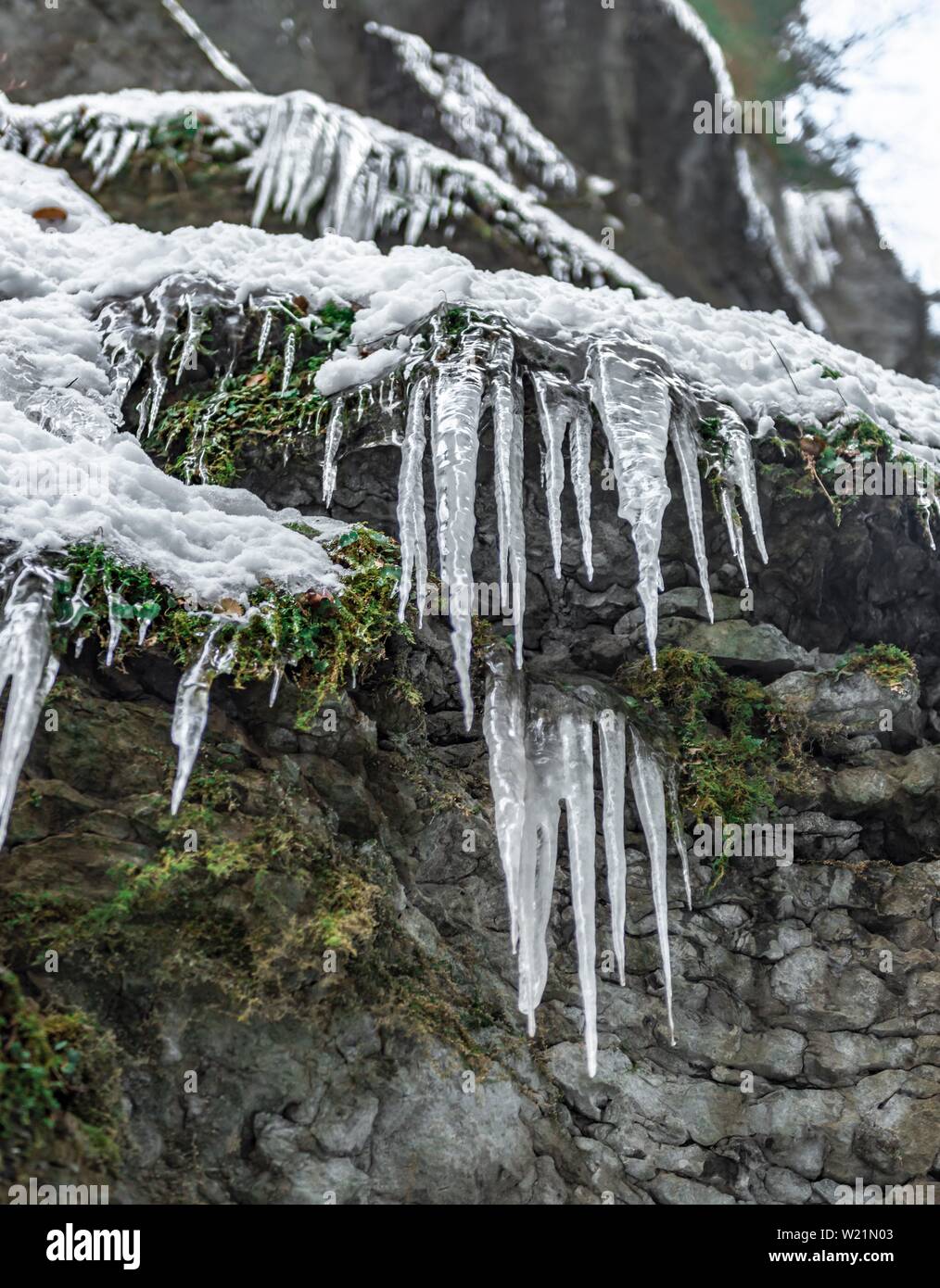 Icicle on a rock face hi-res stock photography and images - Alamy