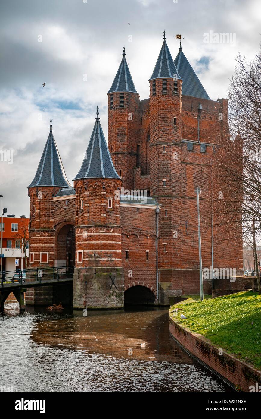 Amsterdamse Poort city gate, Haarlem, North Holland, Netherlands Stock ...