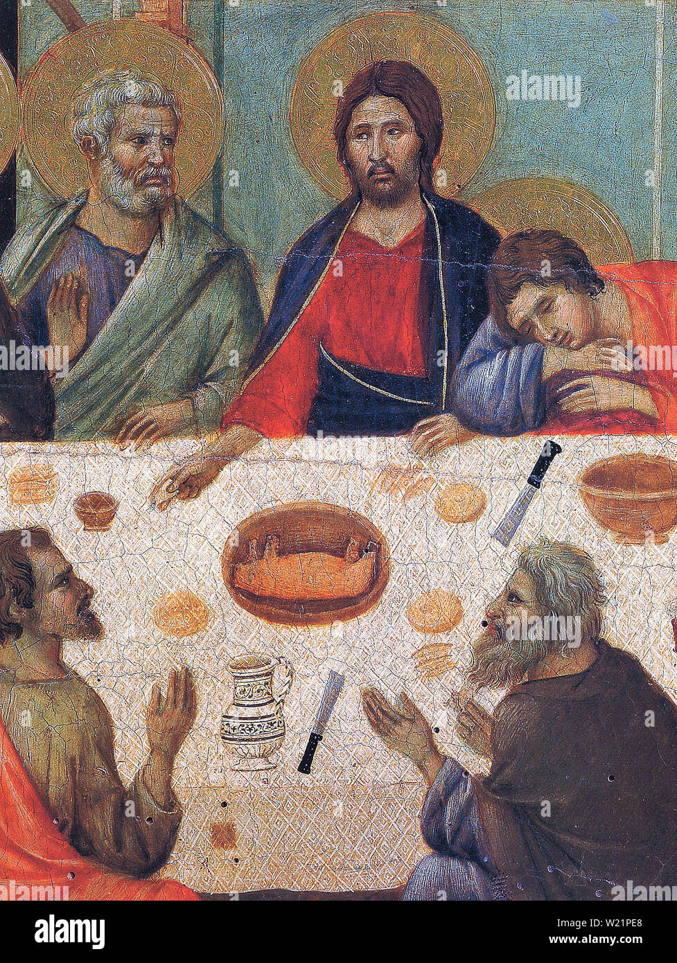 Duccio di Buoninsegna - Last Supper Fragment 1311 Stock Photo - Alamy