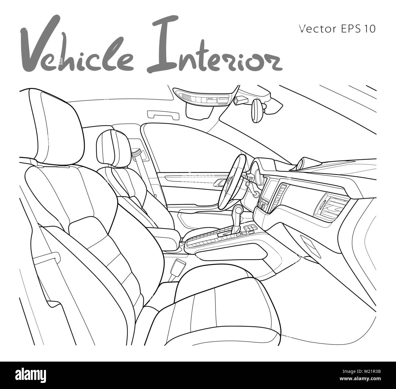 Machine inside. Interior of the vehicle. Vector Stock Vector Image ...