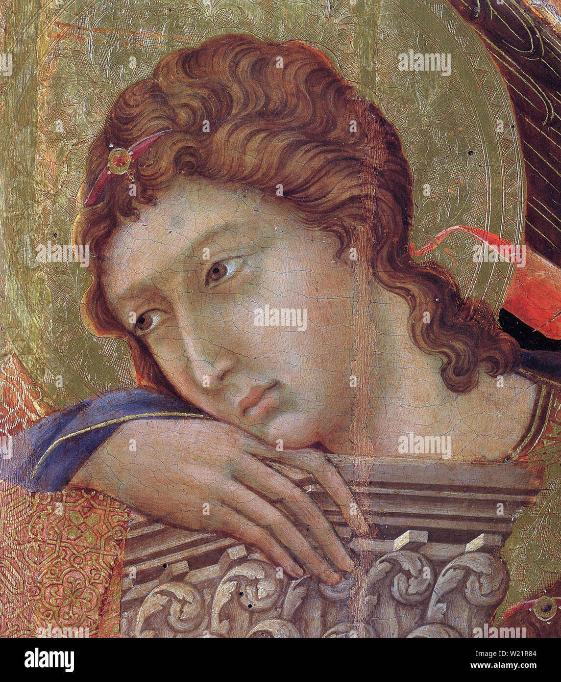 Duccio di Buoninsegna - Madonn Child Throne Front Side Fragment 1311 7 1311 Stock Photo - Alamy