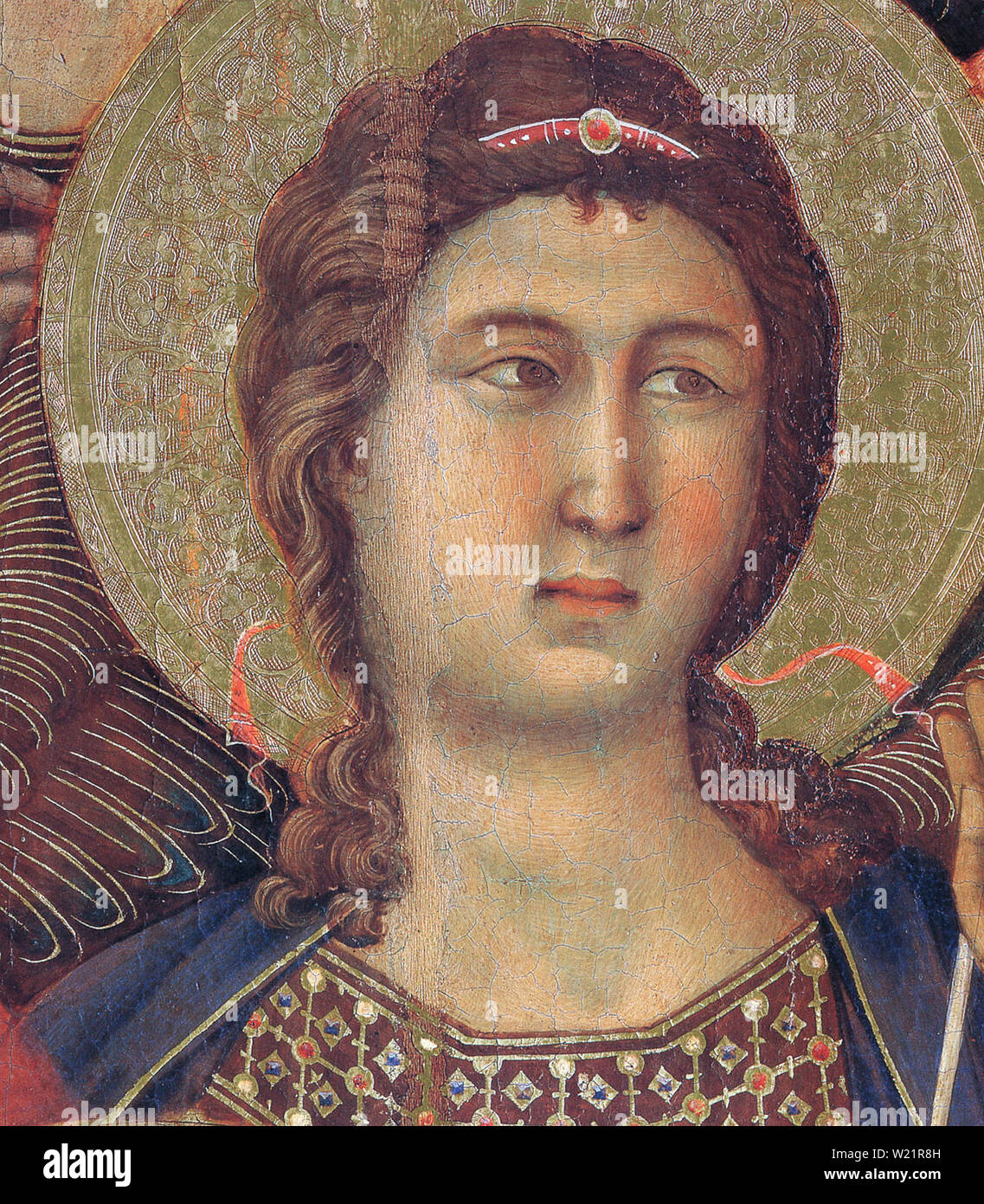 Duccio di Buoninsegna - Madonn Child Throne Front Side Fragment 1311 10 1311 Stock Photo - Alamy