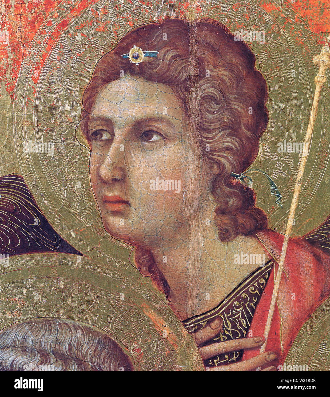 Duccio di Buoninsegna - Madonn Child Throne Front Side Fragment 1311 13 1311 Stock Photo - Alamy