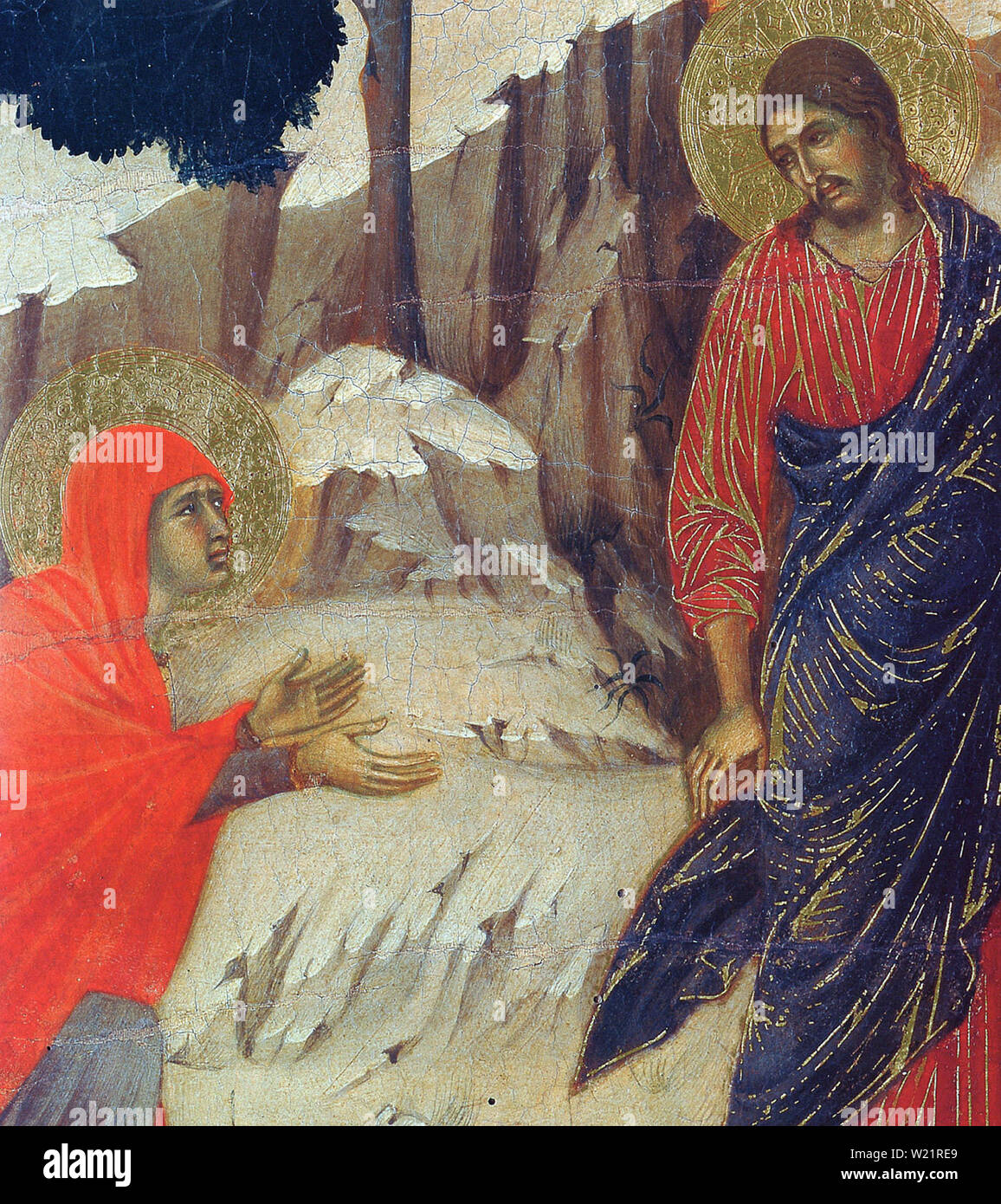 Duccio di Buoninsegna - Christ Appearing Mary Magdalene Fragment 1311 Stock Photo - Alamy